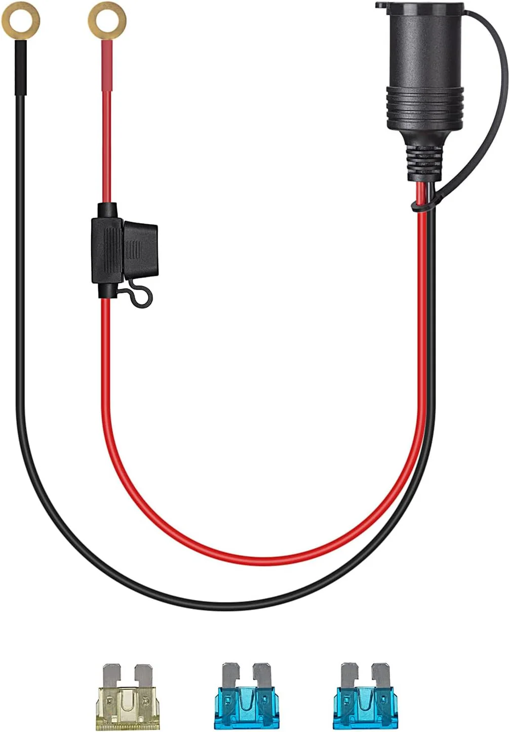 12V Car Female Cigarette Lighter Plug to Battery Eyelet Terminals ...