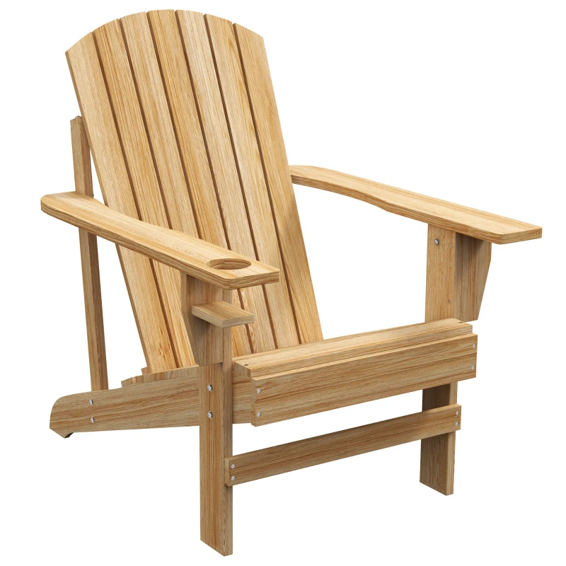 Outsunny Oversized Adirondack Chair, Outdoor Fire Pit and Porch Seating ...